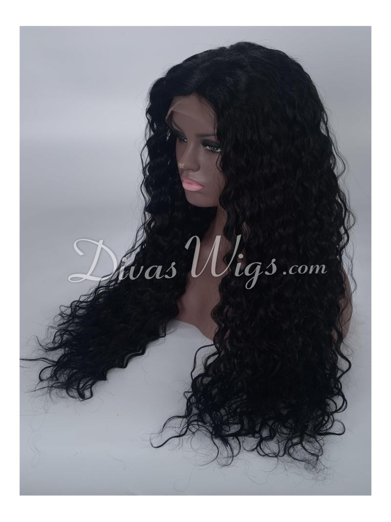 Long Curly Lace front Human Hair Wig- LF-CC088 - Home - DivasWigs.com