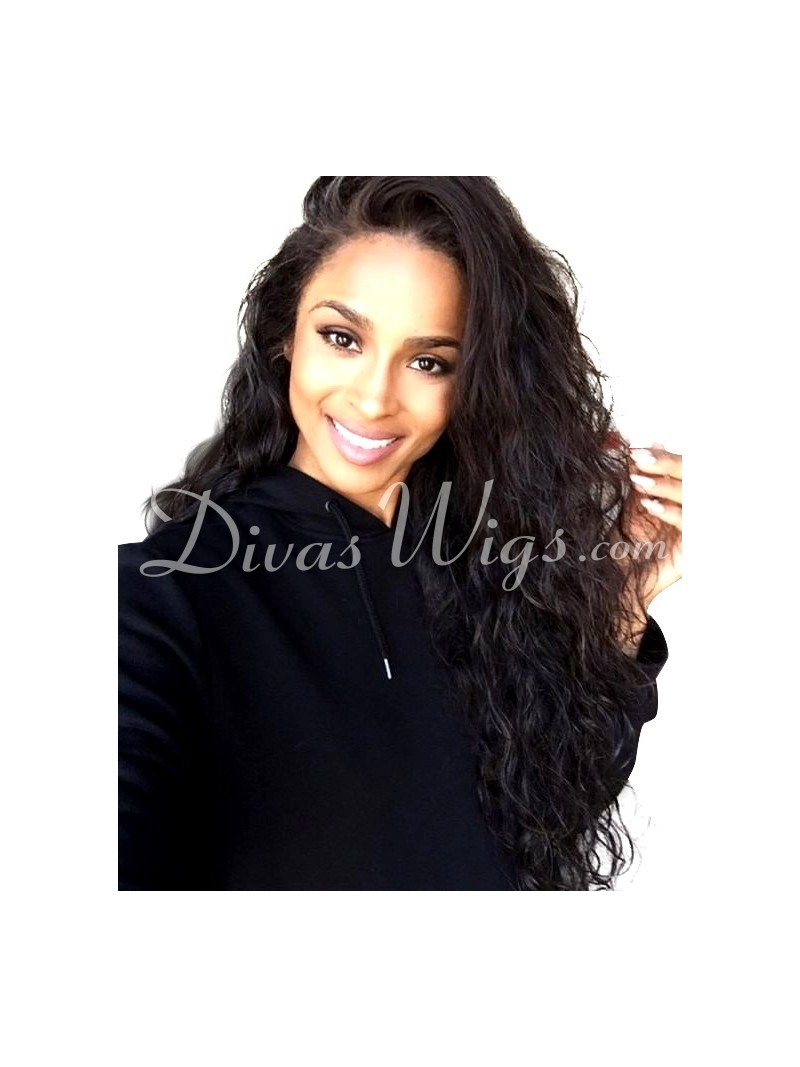 Ciara Inspired Curly Full Lace Human Hair Wig -CR089 - Home - DivasWigs.com