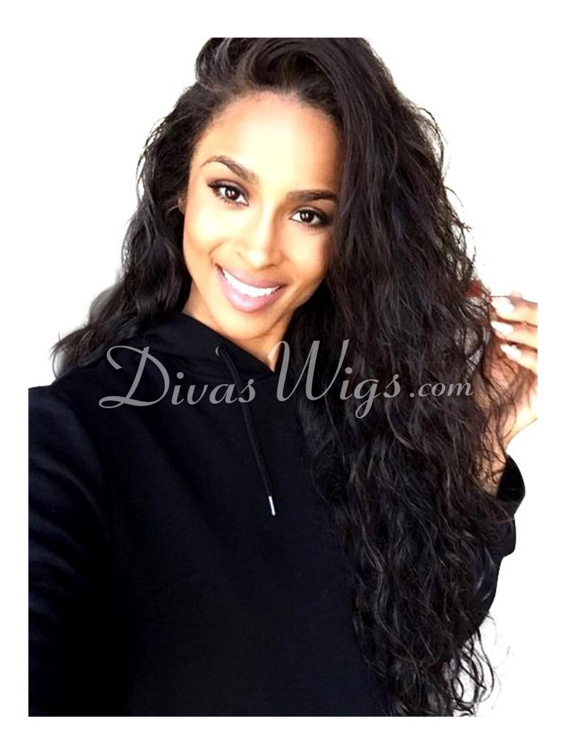 Ciara Inspired Curly Full Lace Human Hair Wig -CR089 - Home - DivasWigs.com