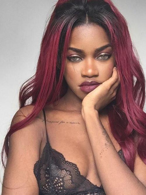 Custom Dark Wine Wavy Full Lace Human Hair Wig Wst688 Home
