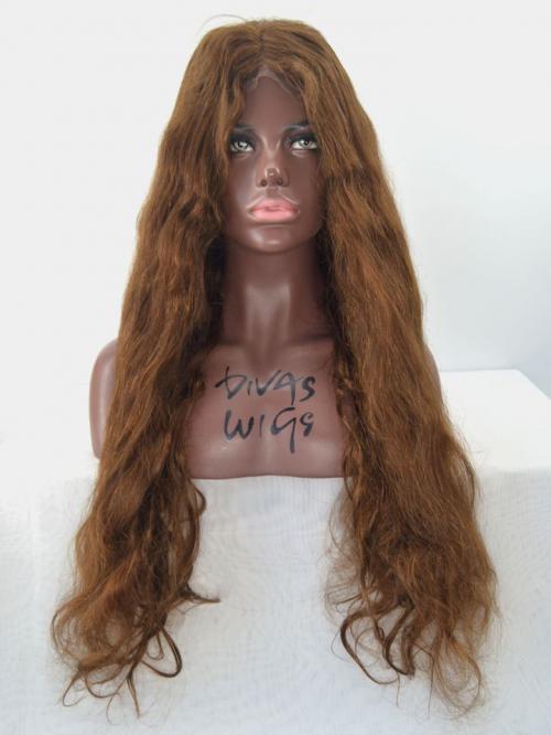 26 inches chinese virgin wavy full lace human hair wig with 130% ...
