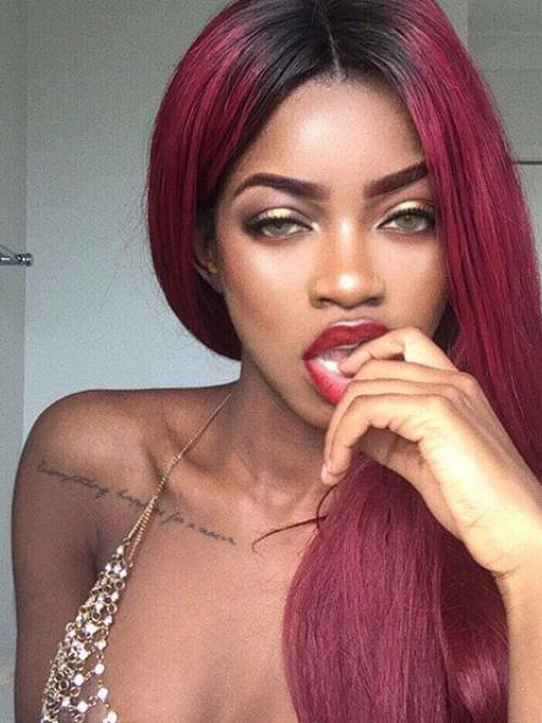 Custom Dark Wine Wavy Full Lace Human Hair Wig Wst688 Home