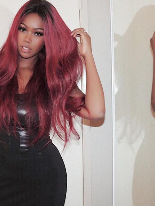 Custom Dark Wine Wavy Full Lace Human Hair Wig Wst688 Home